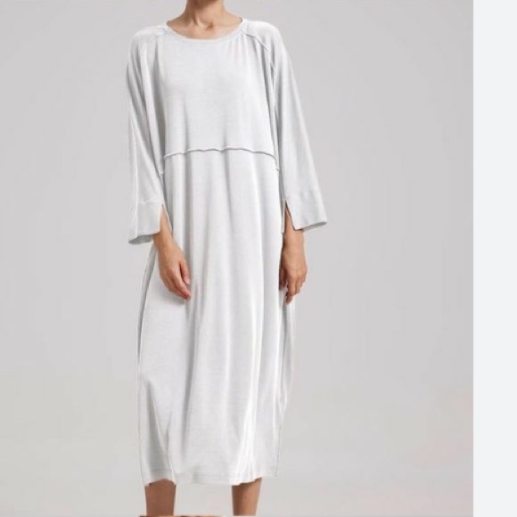 Nap Loungewear | Dresses | Iso Nap Loungewear Side Split Midi Dress White | Poshmark